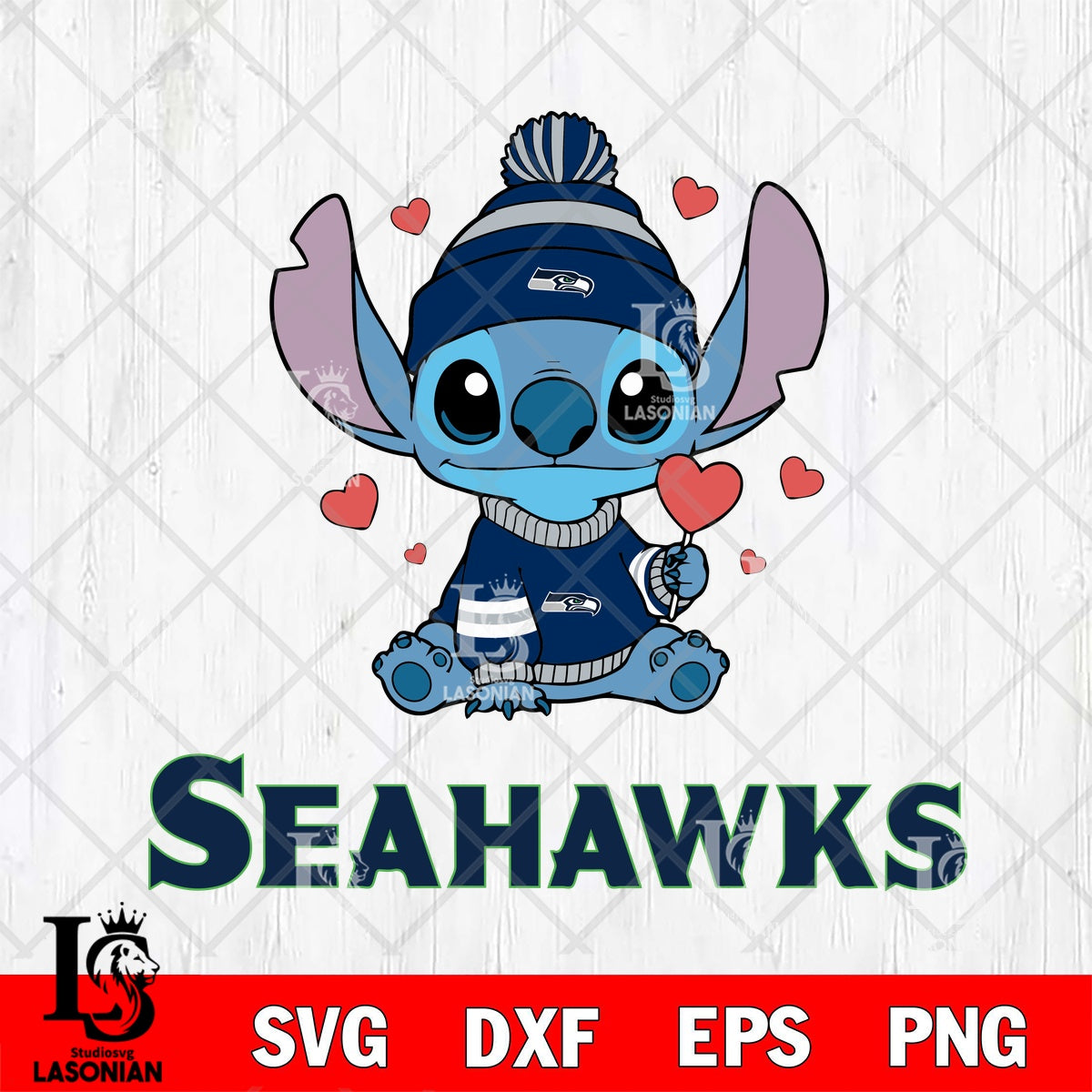 Seattle Seahawks Stitch Valentine Holding Heart File cut , Criucut ...