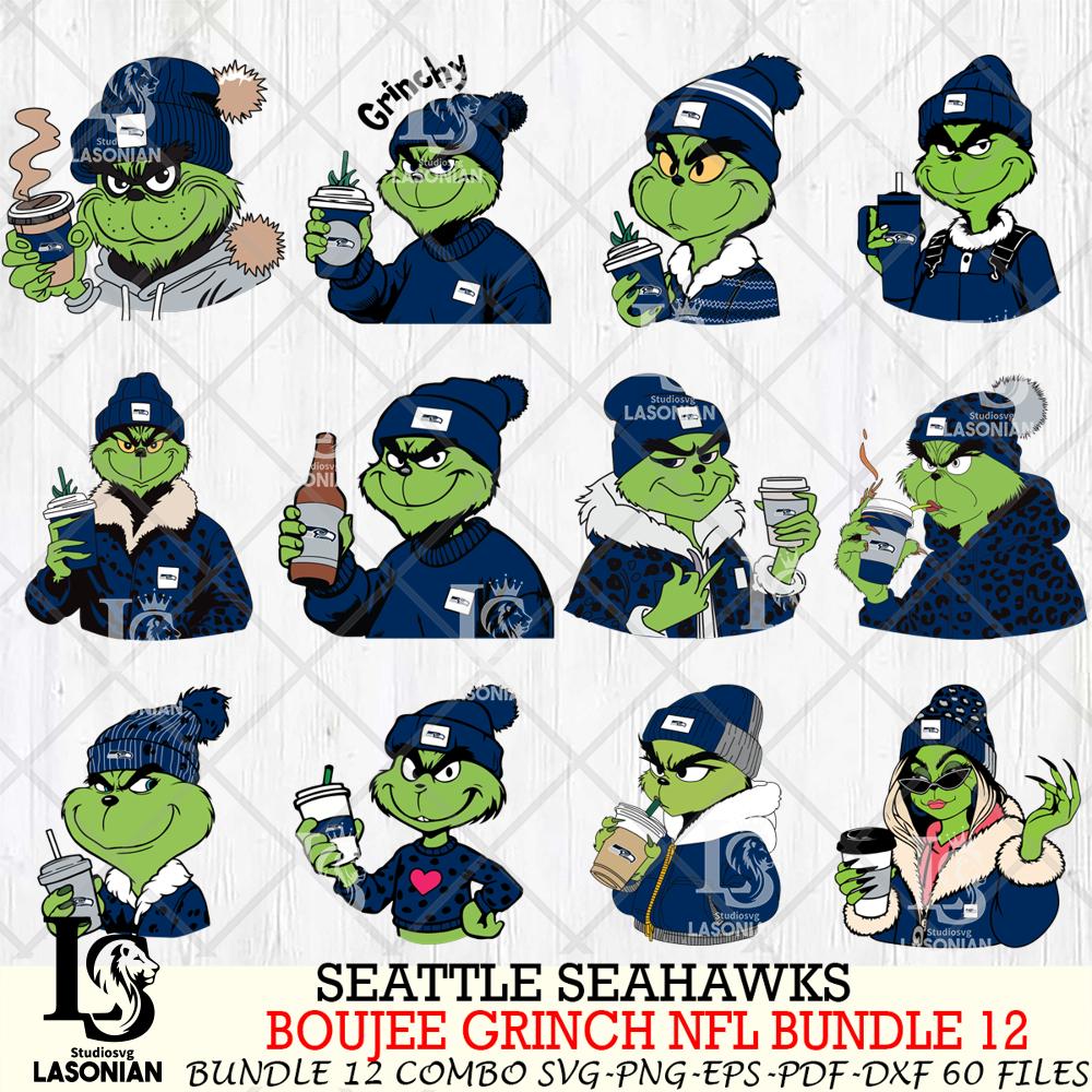 Seattle Seahawks Boujee Grinch NFL Bundle 12 SVG – lasoniansvg