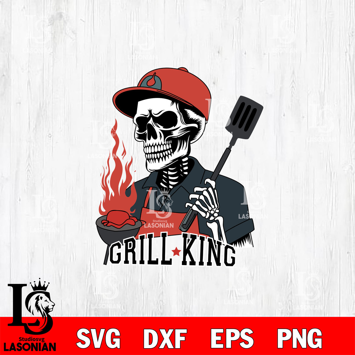 Skeleton Dad Grilling, Grill King – lasoniansvg