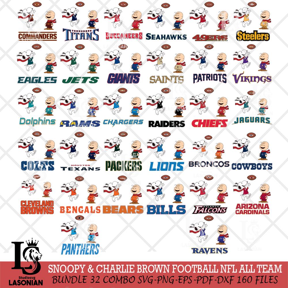 Snoopy & Charlie Brown Football NFL ALL TEAM – lasoniansvg
