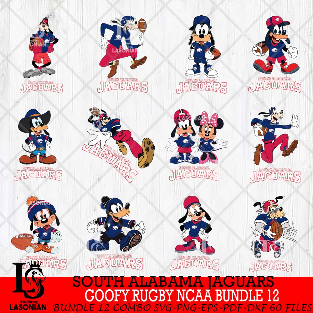 South Alabama Jaguars Goofy Rugby Disney NCAA Bundle 12 – lasoniansvg