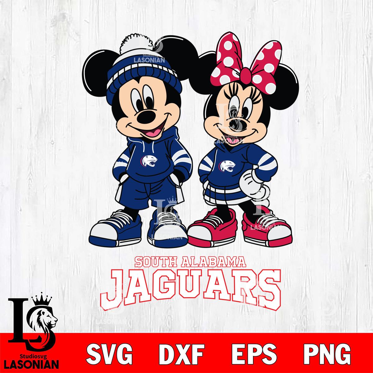 South Alabama Jaguars Mickey Minnie Rugby Hoodie – lasoniansvg
