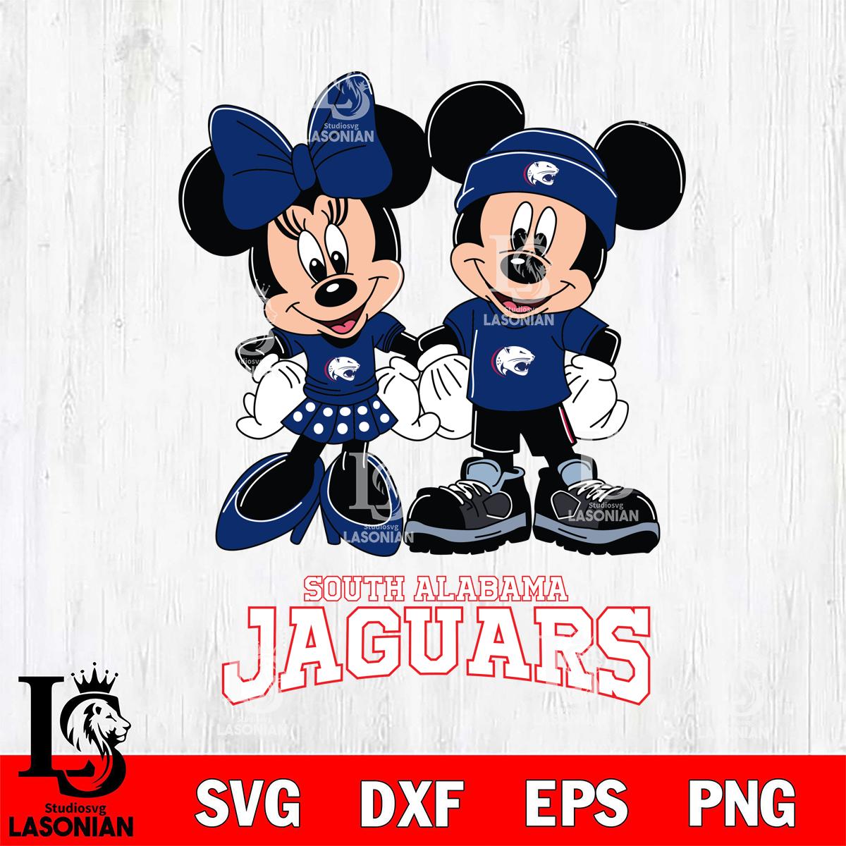 South Alabama Jaguars Mickey Minnie Rugby ball – lasoniansvg
