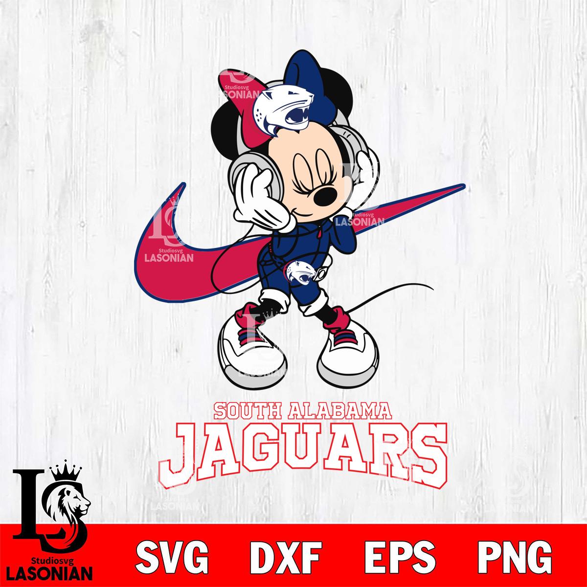 South Alabama Jaguars Minnie Mouse Dancing NIKE – lasoniansvg