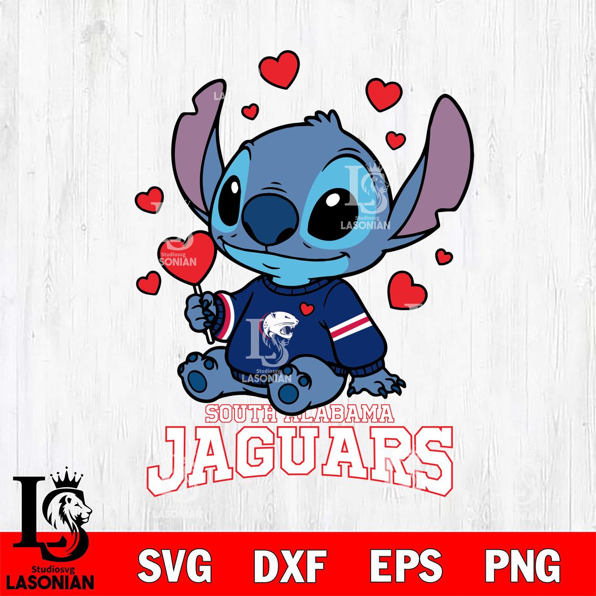 South Alabama Jaguars Stitch Valentine Cute Digital Download, NCAA SVG ...