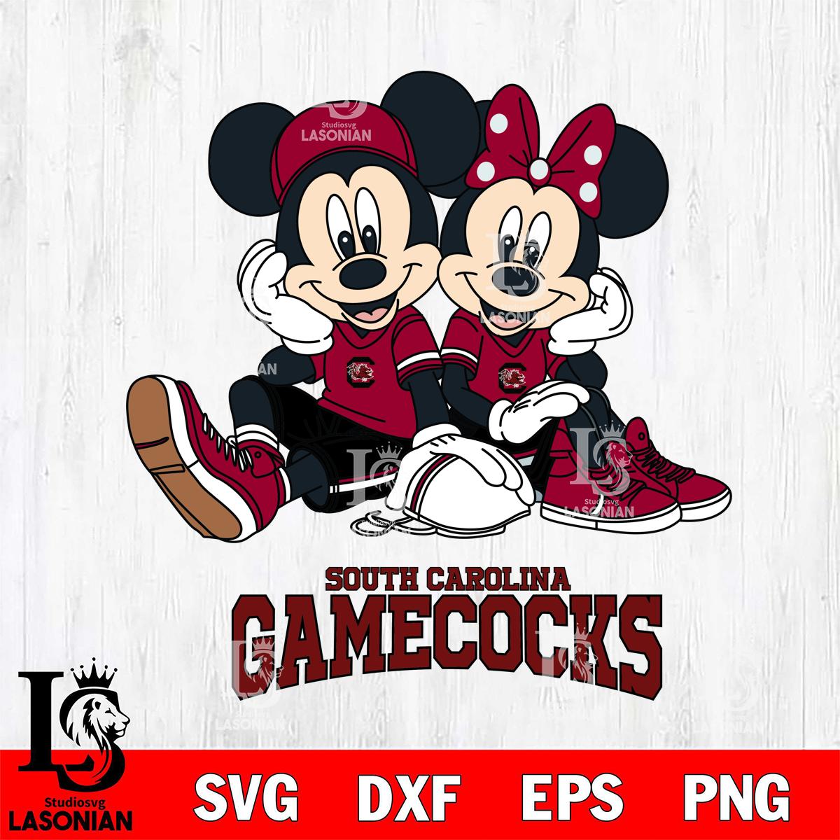 South Carolina Gamecocks Mickey Minnie Mouse Football Sit – lasoniansvg