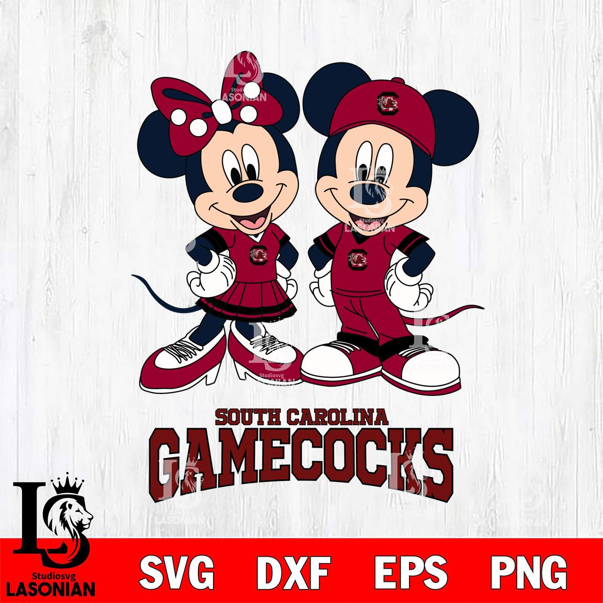 South Carolina Gamecocks Mickey Minnie Mouse rugby ball – lasoniansvg