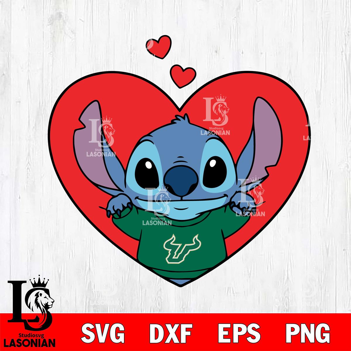 South Florida Bulls Stitch in Heart Digital Download, NCAA SVG DXF EPS ...