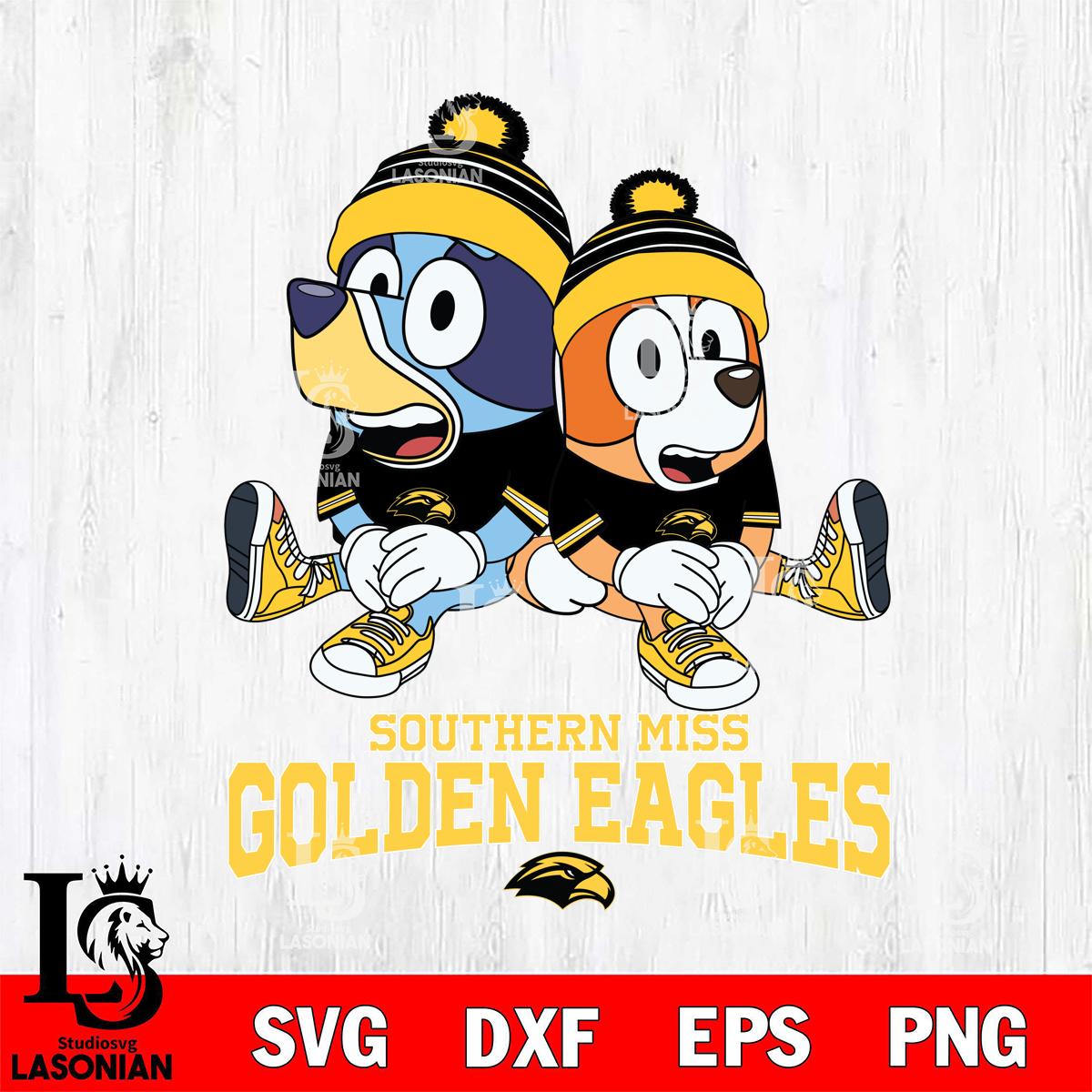 Southern Miss Golden Eagles Bluey & Bingo 8 – lasoniansvg