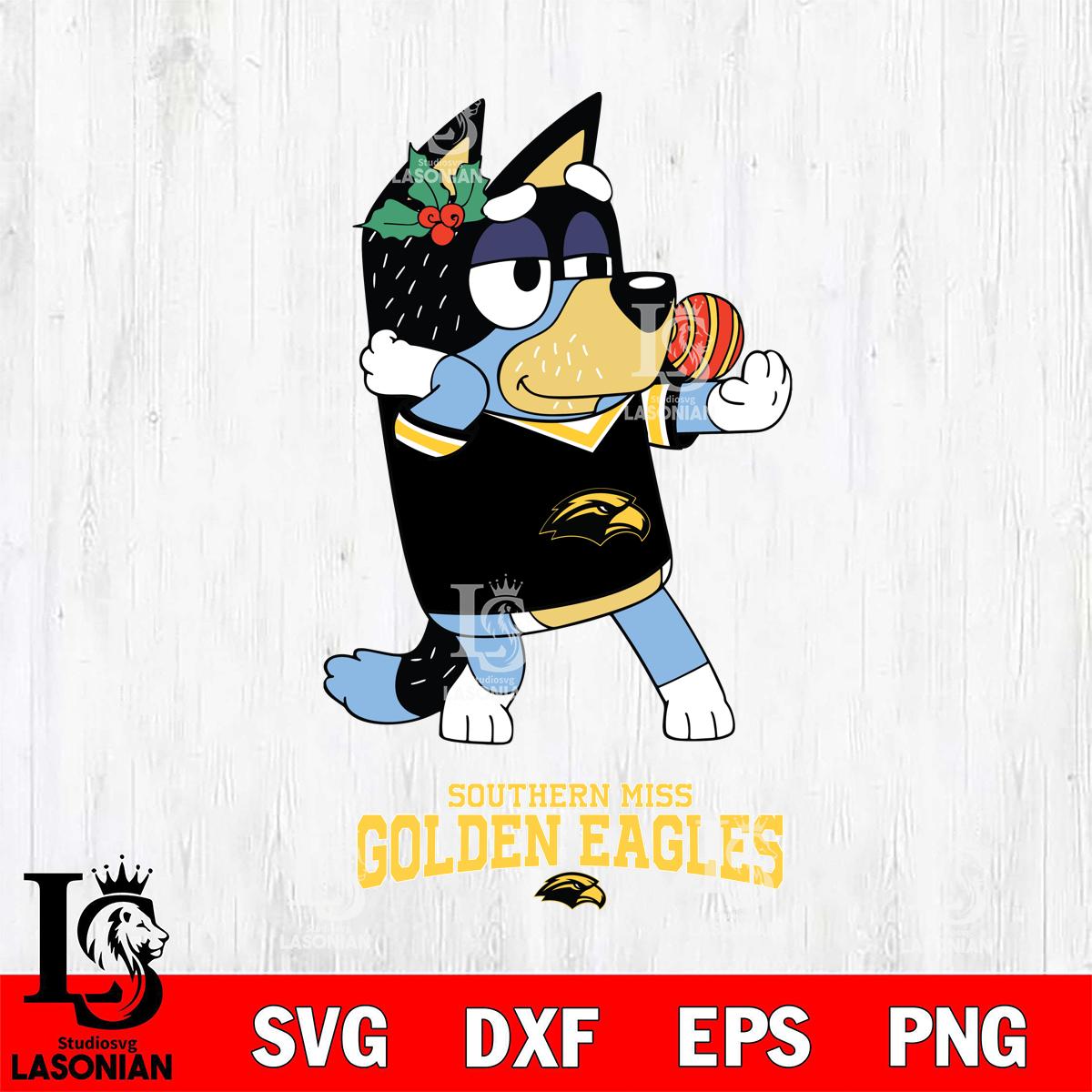 Southern Miss Golden Eagles Christmas Bluey Bandit Heeler – lasoniansvg