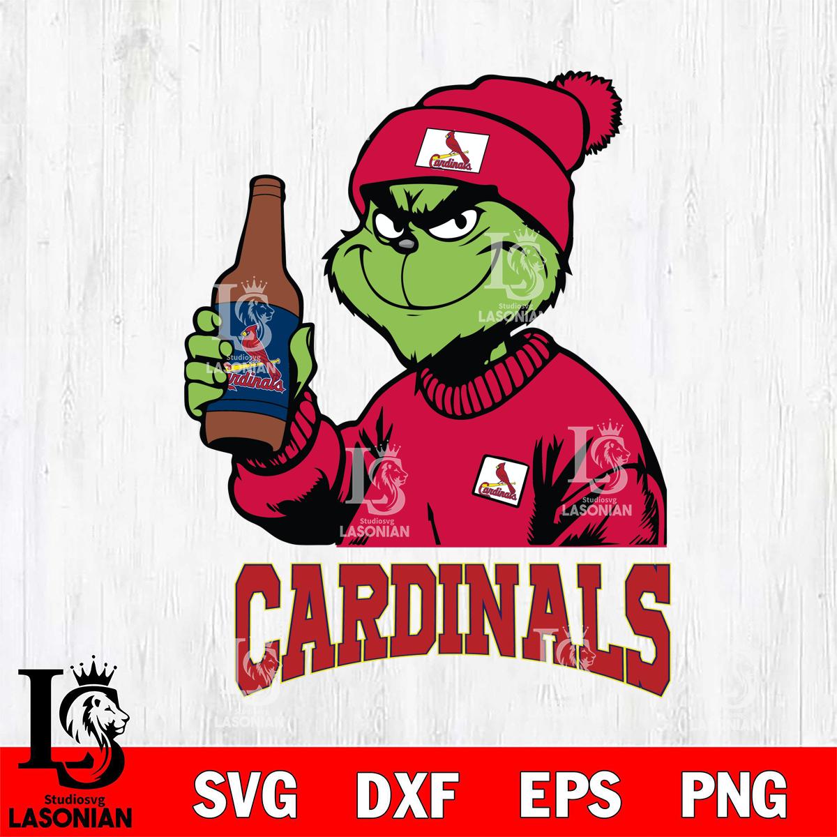 St Louis Cardinals Grinch Drinking Beer Christmas – lasoniansvg