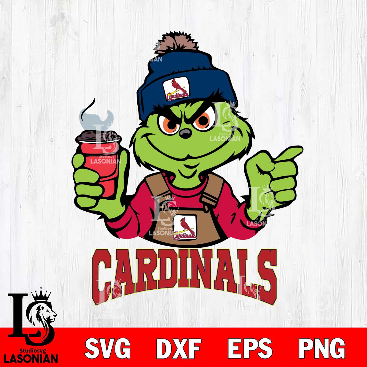 St Louis Cardinals Grinch with coffee – lasoniansvg