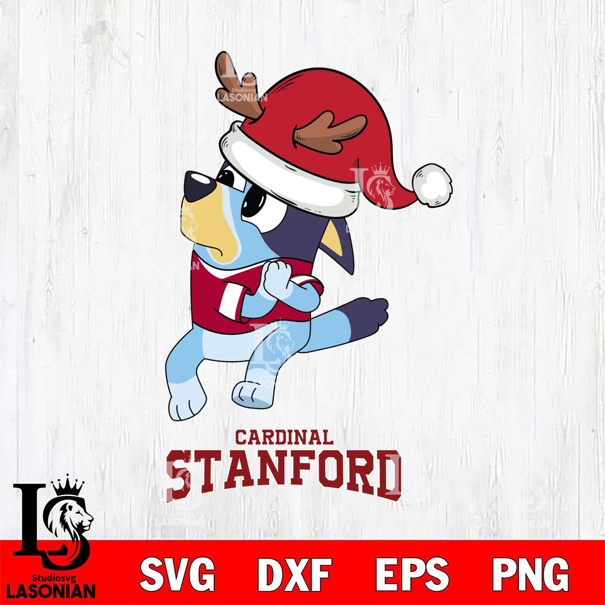 Stanford Cardinal Christmas Bluey Santa Claus – lasoniansvg