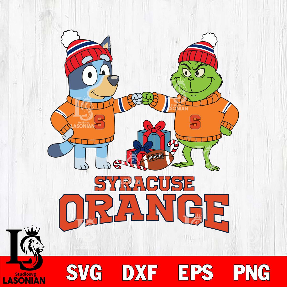 Syracuse Orange Bluey With Grinch Christmas – lasoniansvg