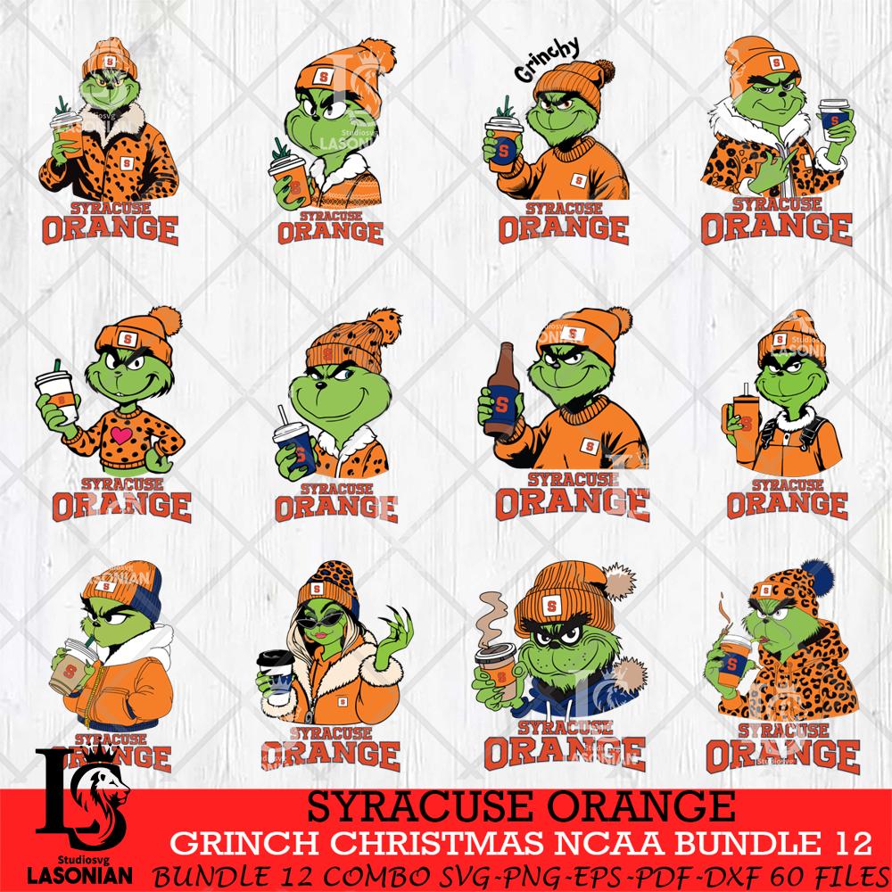 Syracuse Orange Grinch Christmas NCAA Bundle 12 – lasoniansvg
