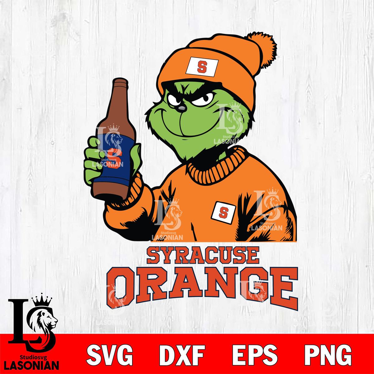 Syracuse Orange Grinch Drinking Beer Christmas – lasoniansvg
