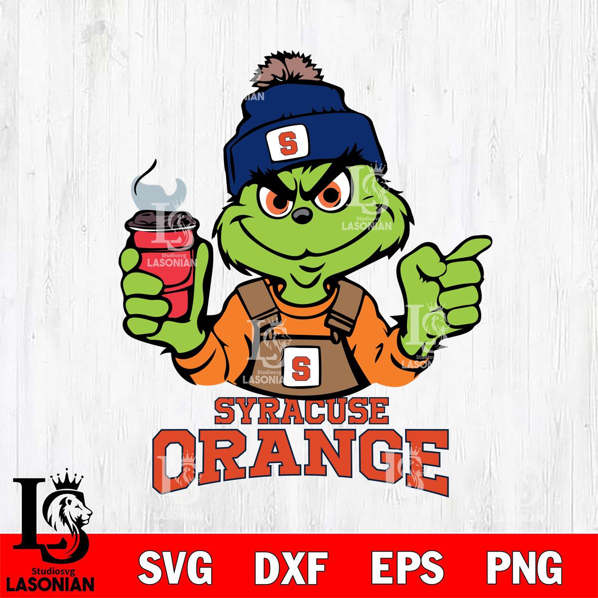Syracuse Orange Grinch with coffee – lasoniansvg