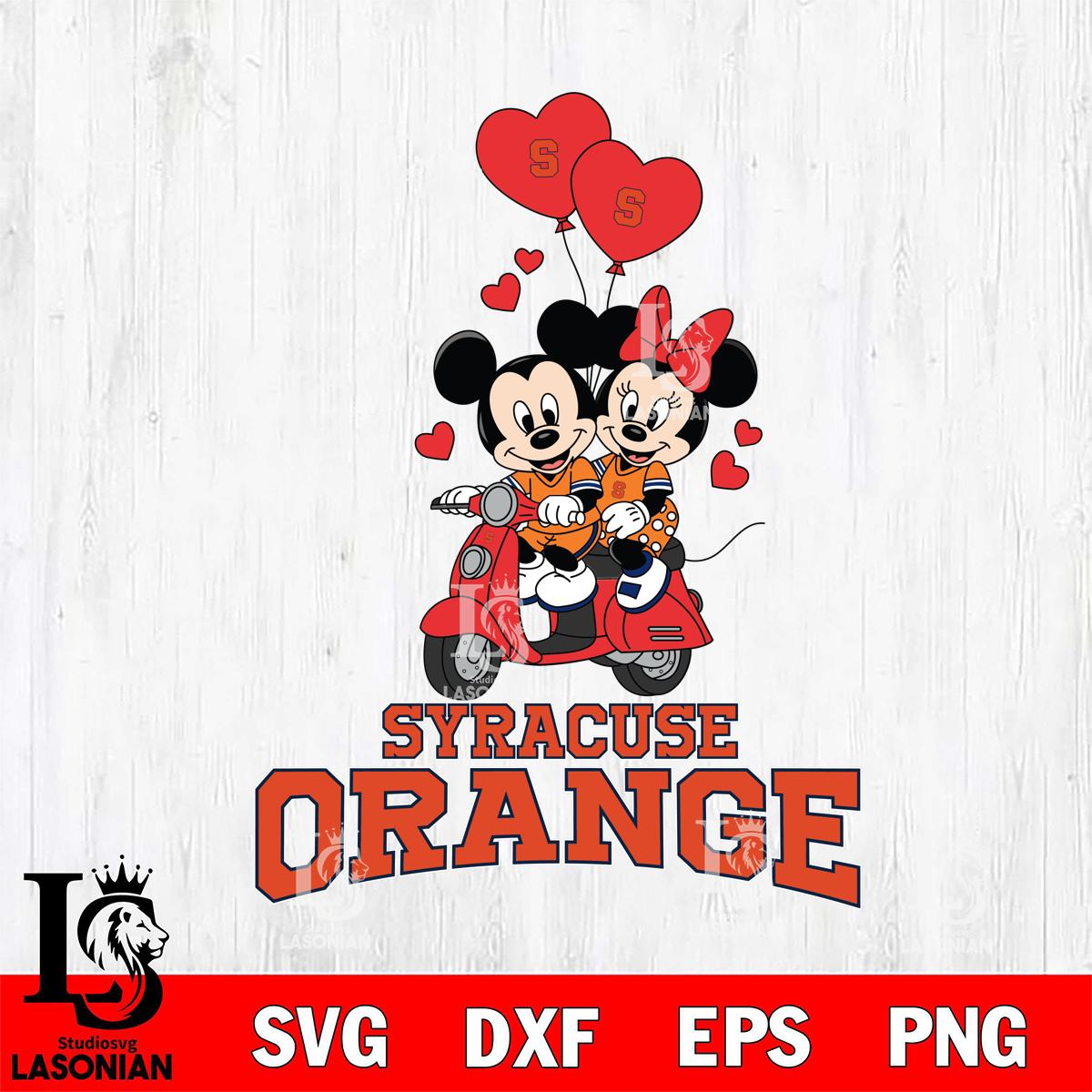 Syracuse Orange Mickey and Minnie Mouse Valentine File Cut, NCAA SVG ...