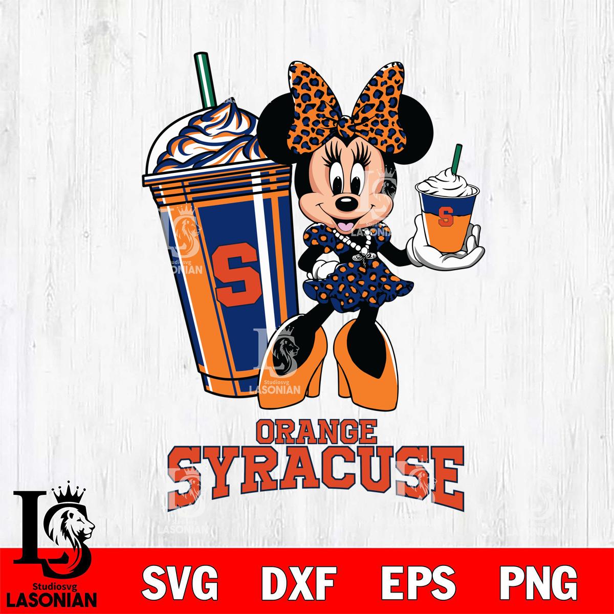 Syracuse Orange Minnie Mouse Fan And Coffee – lasoniansvg