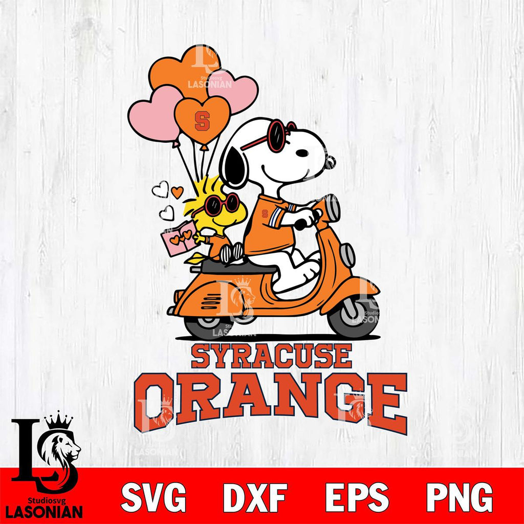 Syracuse Orange Snoopy and Woodstock Valentine File Cut, NCAA SVG DXF ...