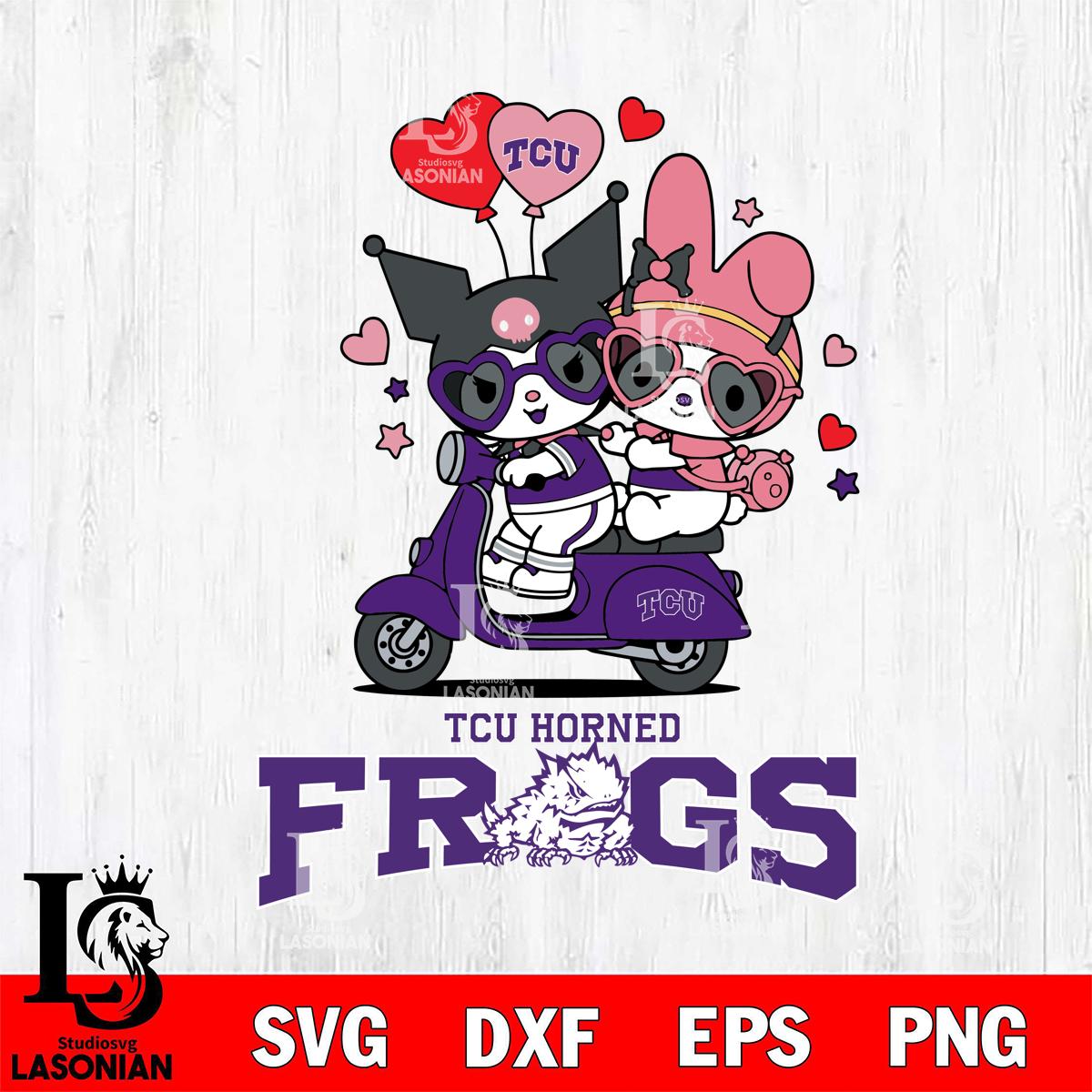 TCU Horned Frogs Kuromi and My Melody Valentine File Cut, NCAA SVG DXF ...