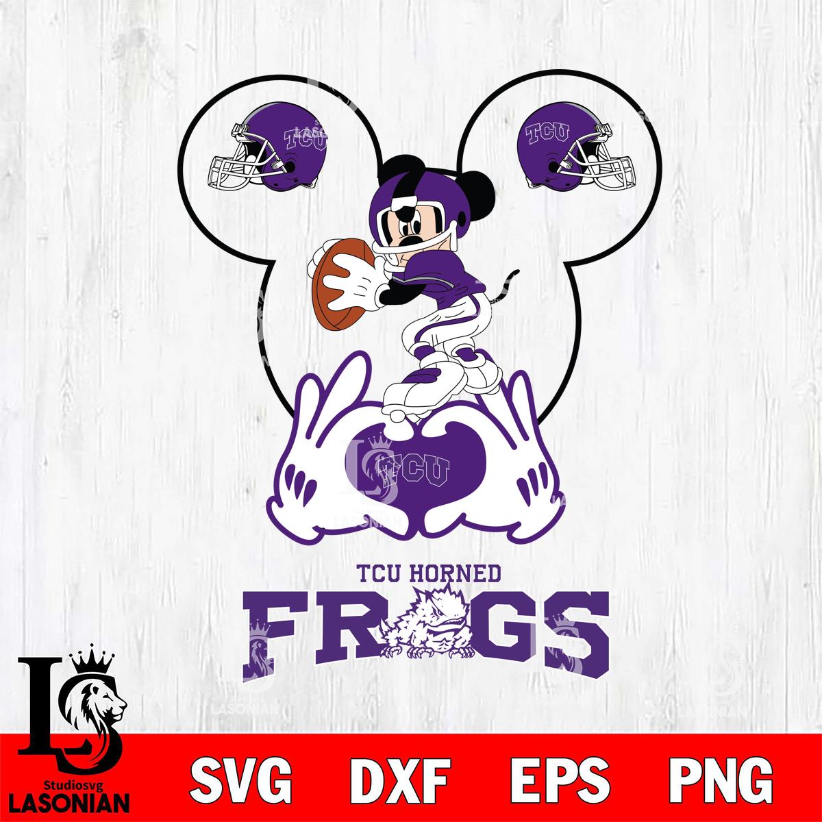 TCU Horned Frogs Mickey Heart Rugby – lasoniansvg