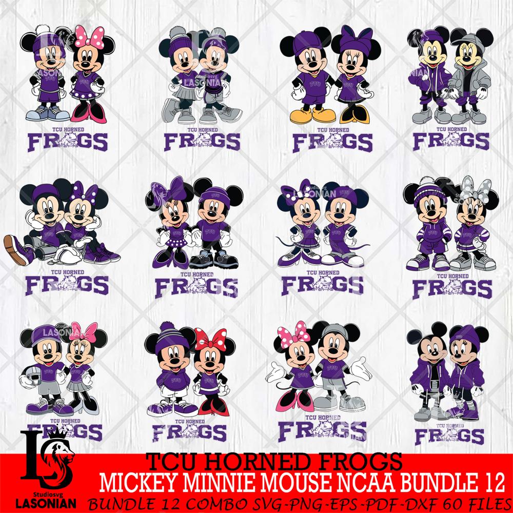 TCU Horned Frogs Mickey Minnie Mouse NCAA Bundle 12 – lasoniansvg