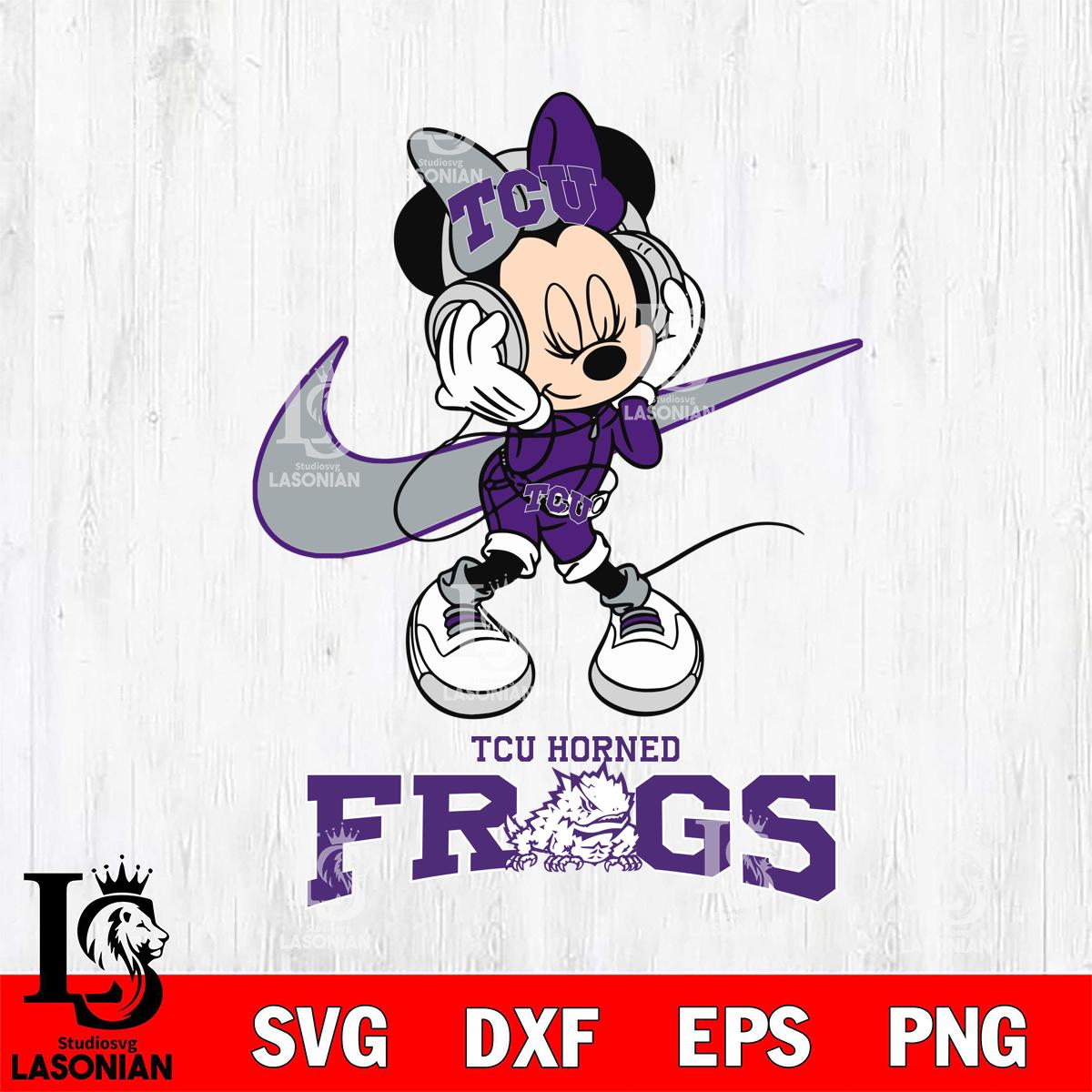 TCU Horned Frogs Minnie Mouse Dancing NIKE – lasoniansvg