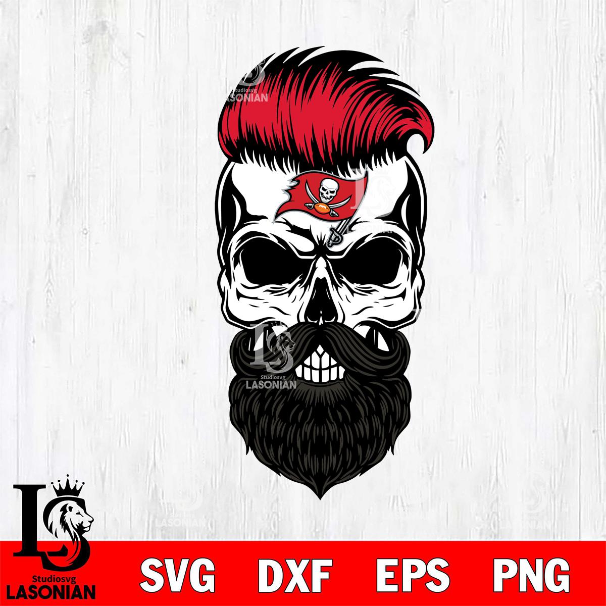 Tampa Bay Buccaneers Badass Beard Skull SVG – lasoniansvg