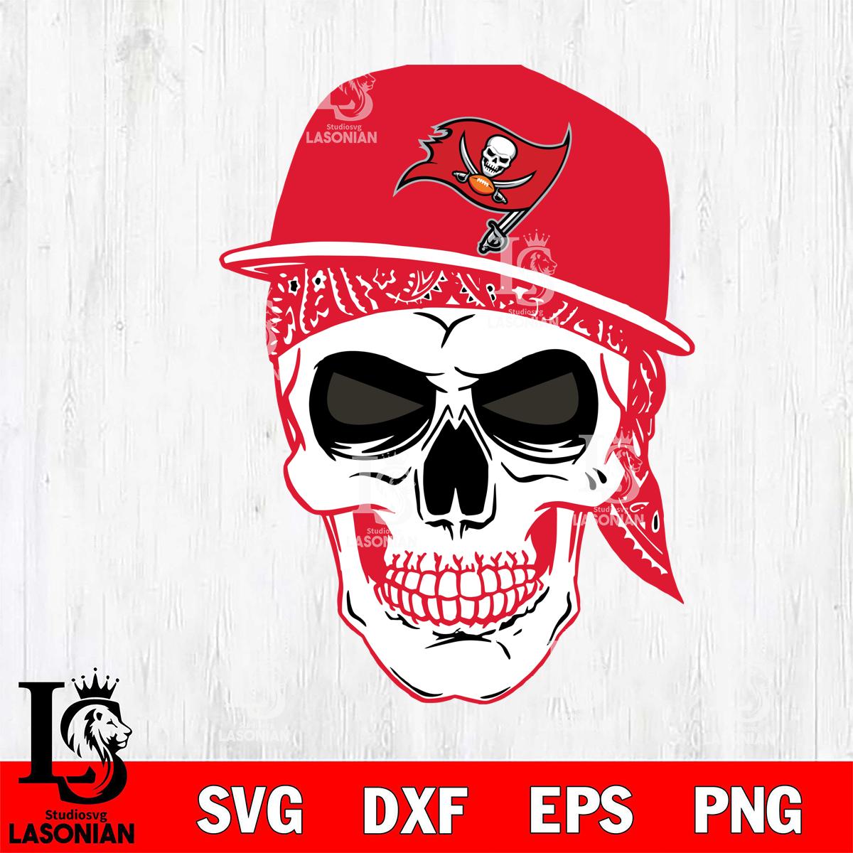 Tampa Bay Buccaneers Badass Hat Skull SVG – lasoniansvg