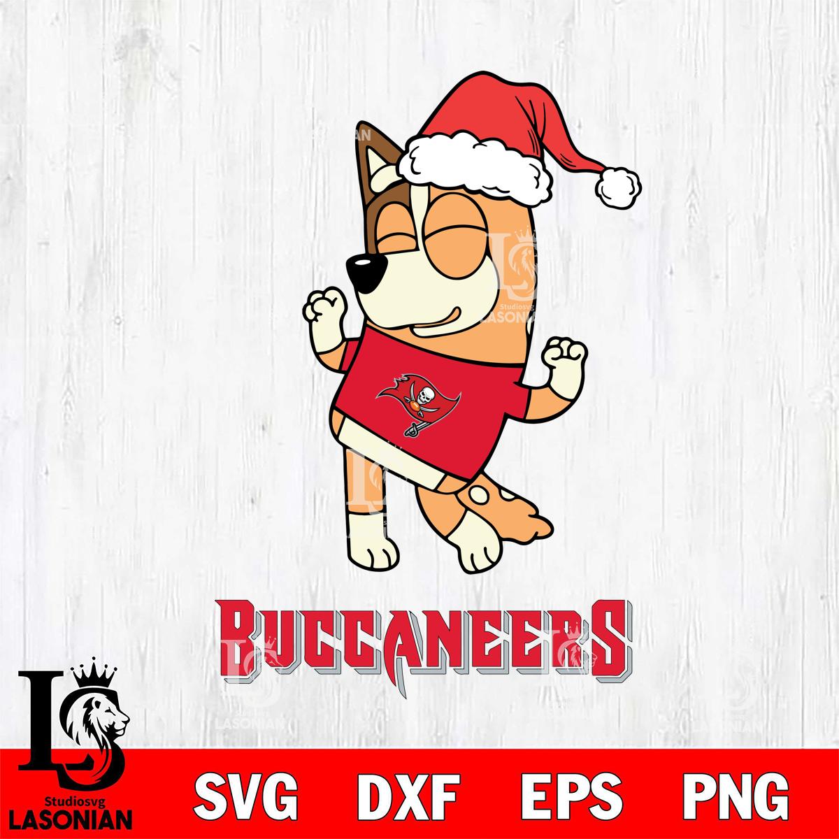 Tampa Bay Buccaneers Bluey Chilli Happy Christmas – lasoniansvg