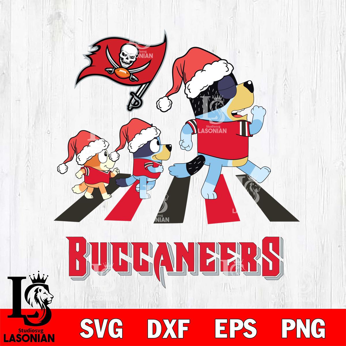 Tampa Bay Buccaneers Christmas Family Bluey Walking – lasoniansvg