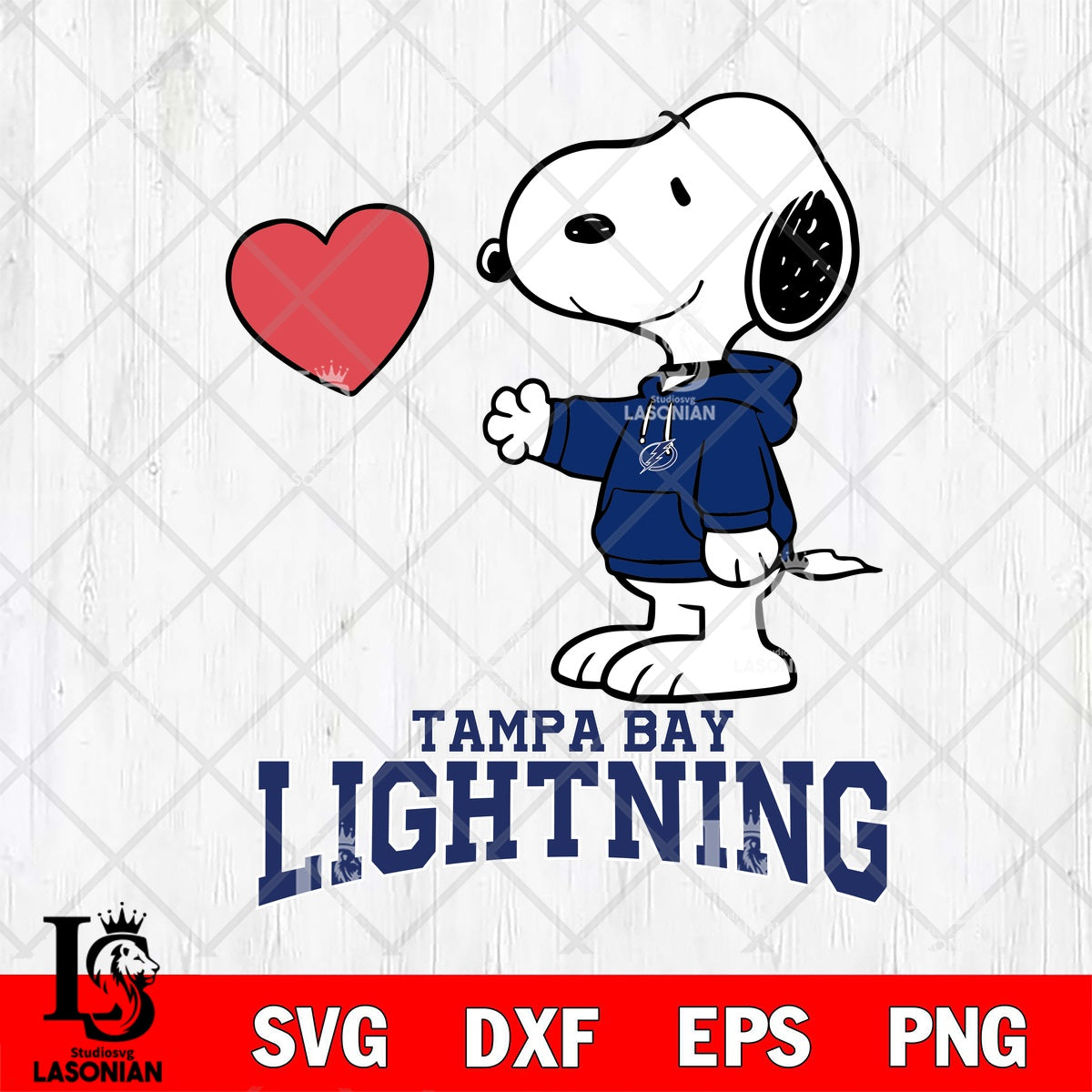 Tampa Bay Lightning Snoopy with Heart File cut , Criucut , Silhouette ...