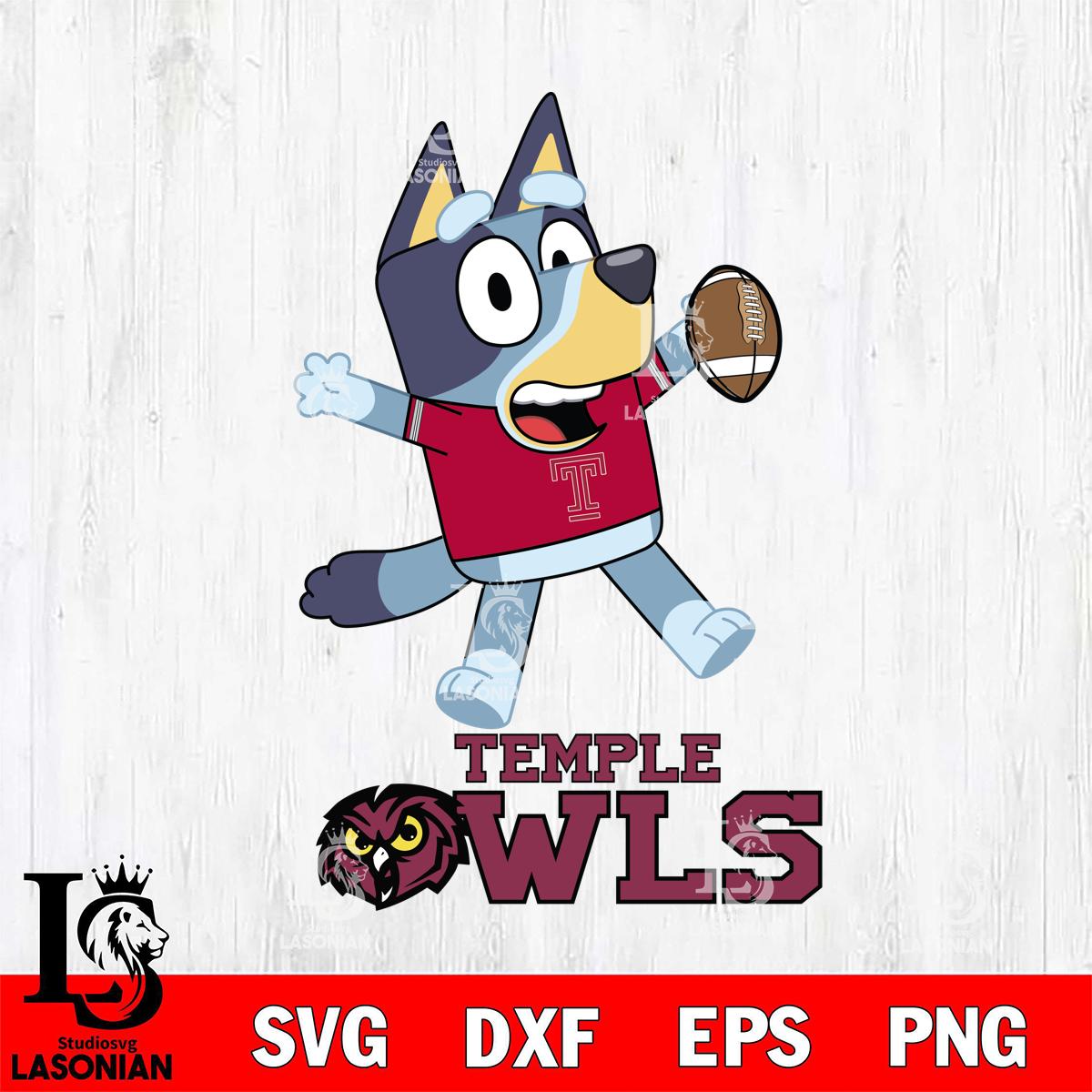 Temple Owls Bluey Sport Football – lasoniansvg