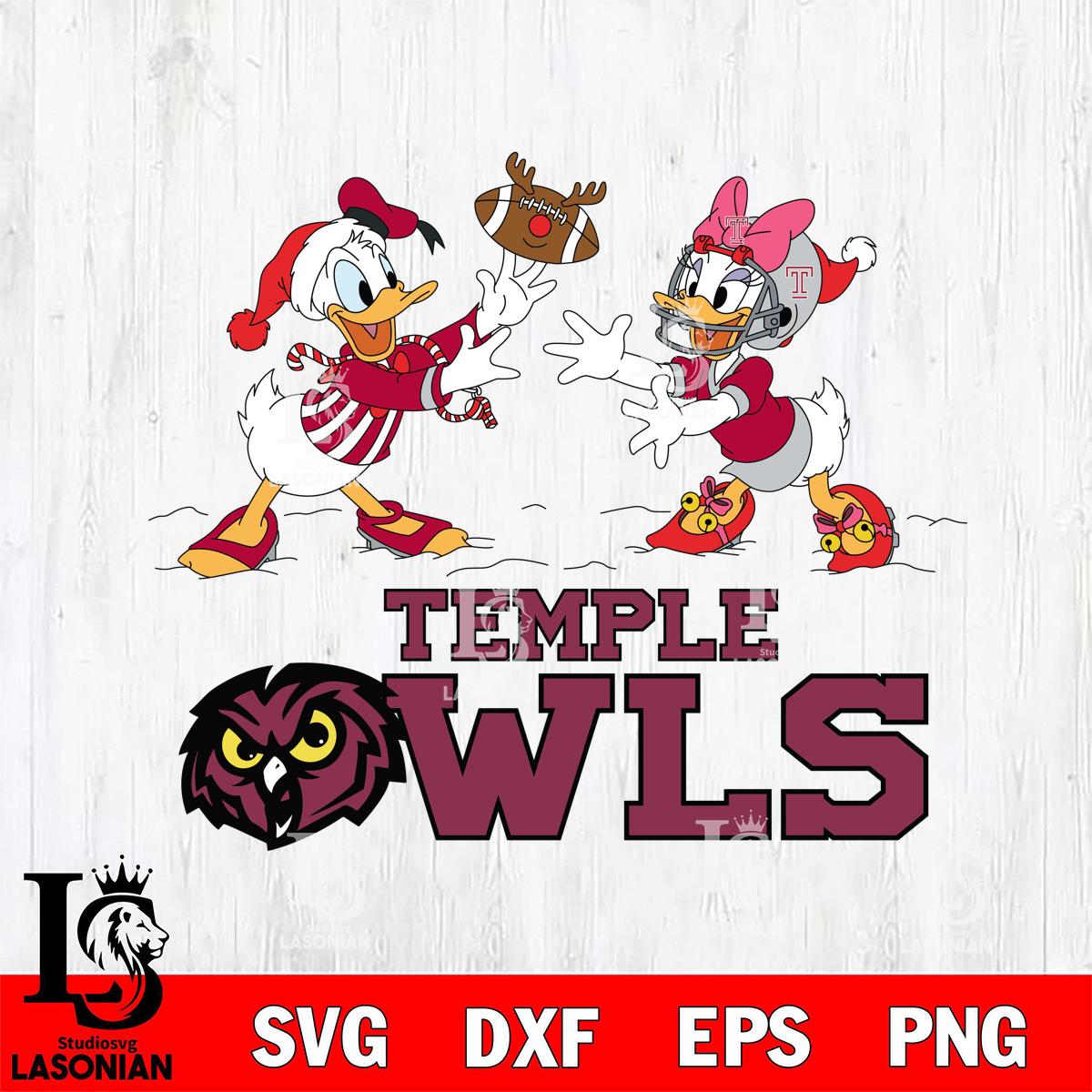 Temple Owls Donald Duck & Daisy Duck Football – lasoniansvg