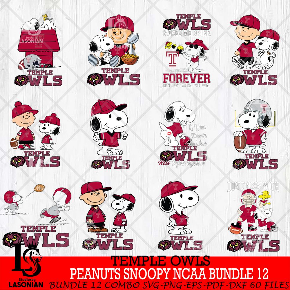 Temple Owls Peanuts Snoopy Player NCAA Bundle 12 – lasoniansvg