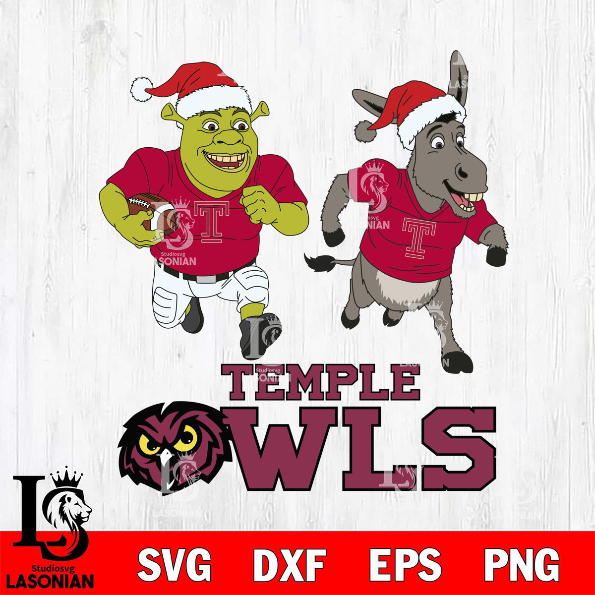 Temple Owls Shrek and Donkey Football – lasoniansvg