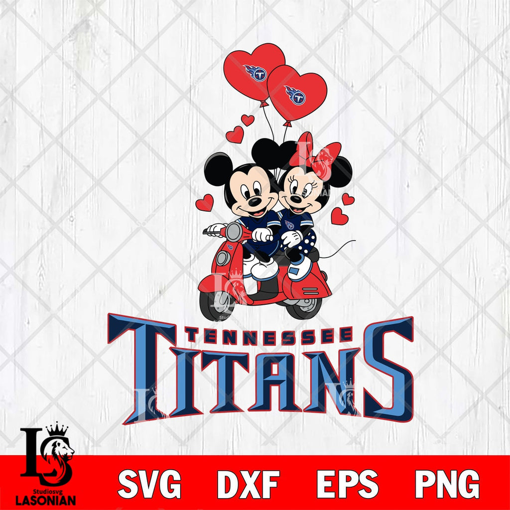 Tennessee Titans Mickey and Minnie Mouse Valentine File Cut, NFL SVG ...