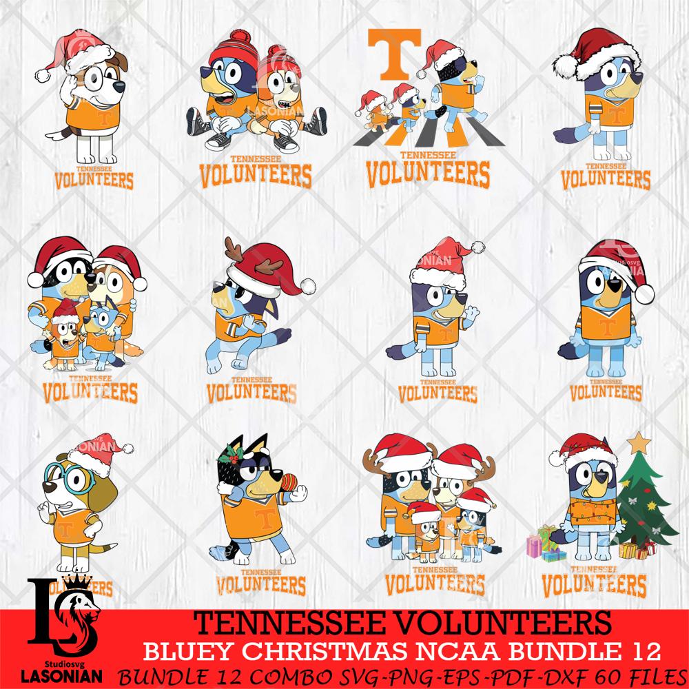 Tennessee Volunteers Bluey Christmas NCAA Bundle 12 Cricut File ...