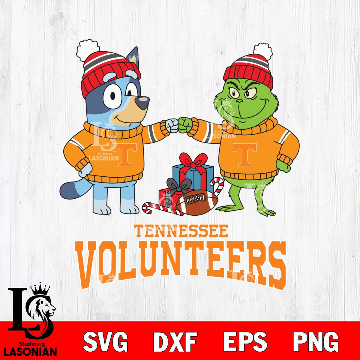 Tennessee Volunteers Bluey With Grinch Christmas – lasoniansvg