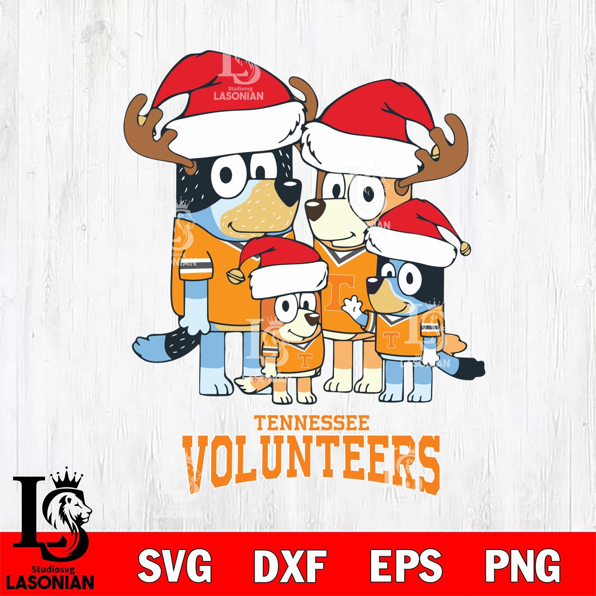 Tennessee Volunteers Christmas Bluey Santa Family – lasoniansvg