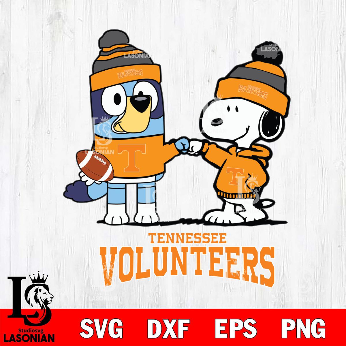Tennessee Volunteers Snoopy & Bluey Football – lasoniansvg