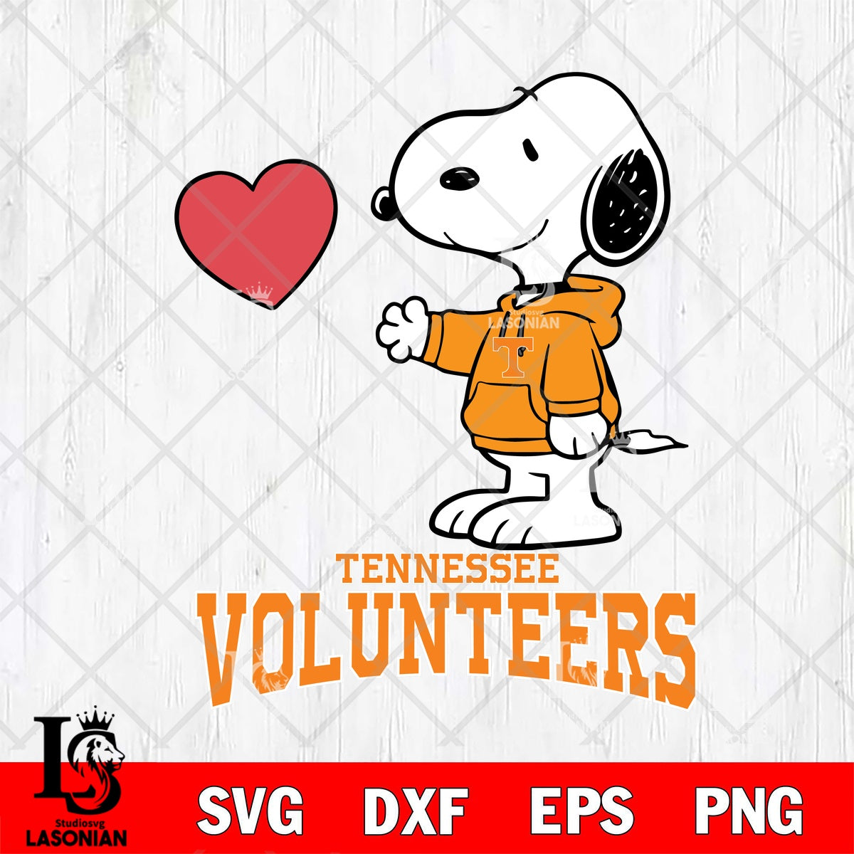 Tennessee Volunteers Snoopy with Heart File cut , Criucut , Silhouette ...