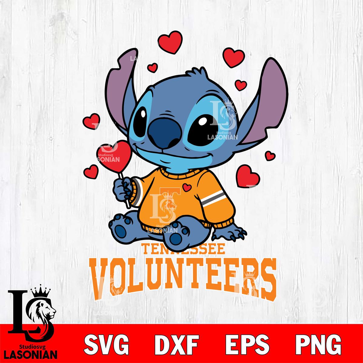 Tennessee Volunteers Stitch Valentine Cute Digital Download, NCAA SVG ...