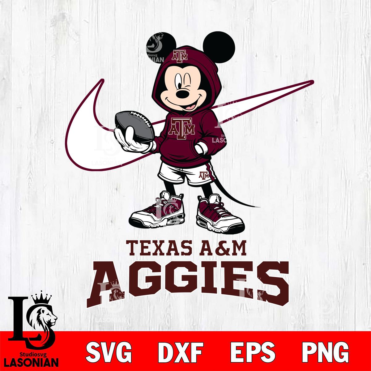 Texas A&M Aggies Mikey Mouse Disney NIKE – lasoniansvg