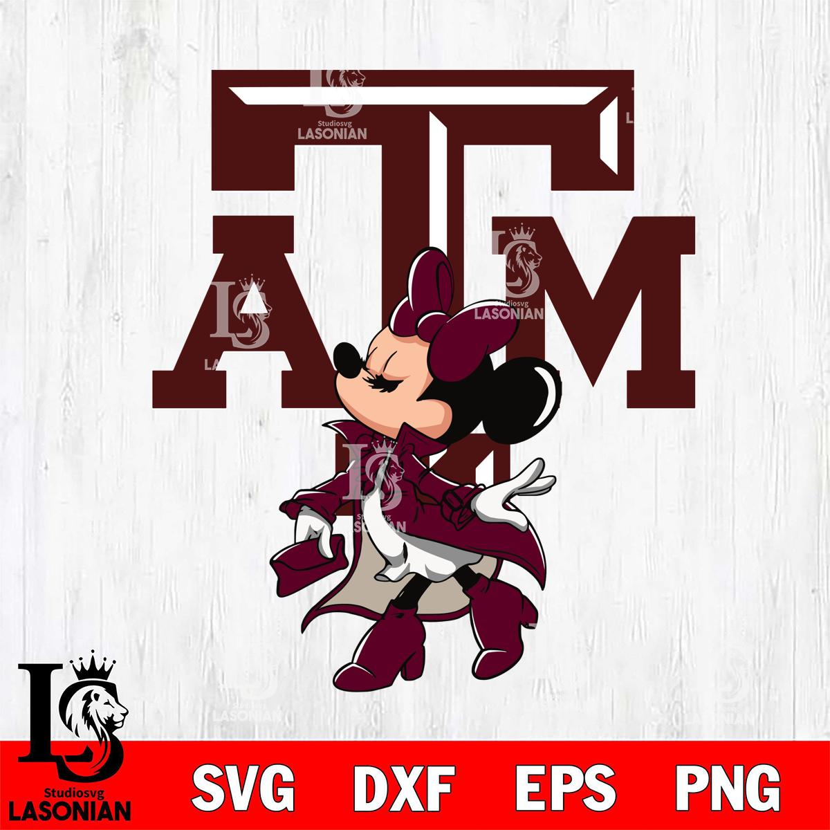 Texas A M Aggies Glamorous Minnie – lasoniansvg