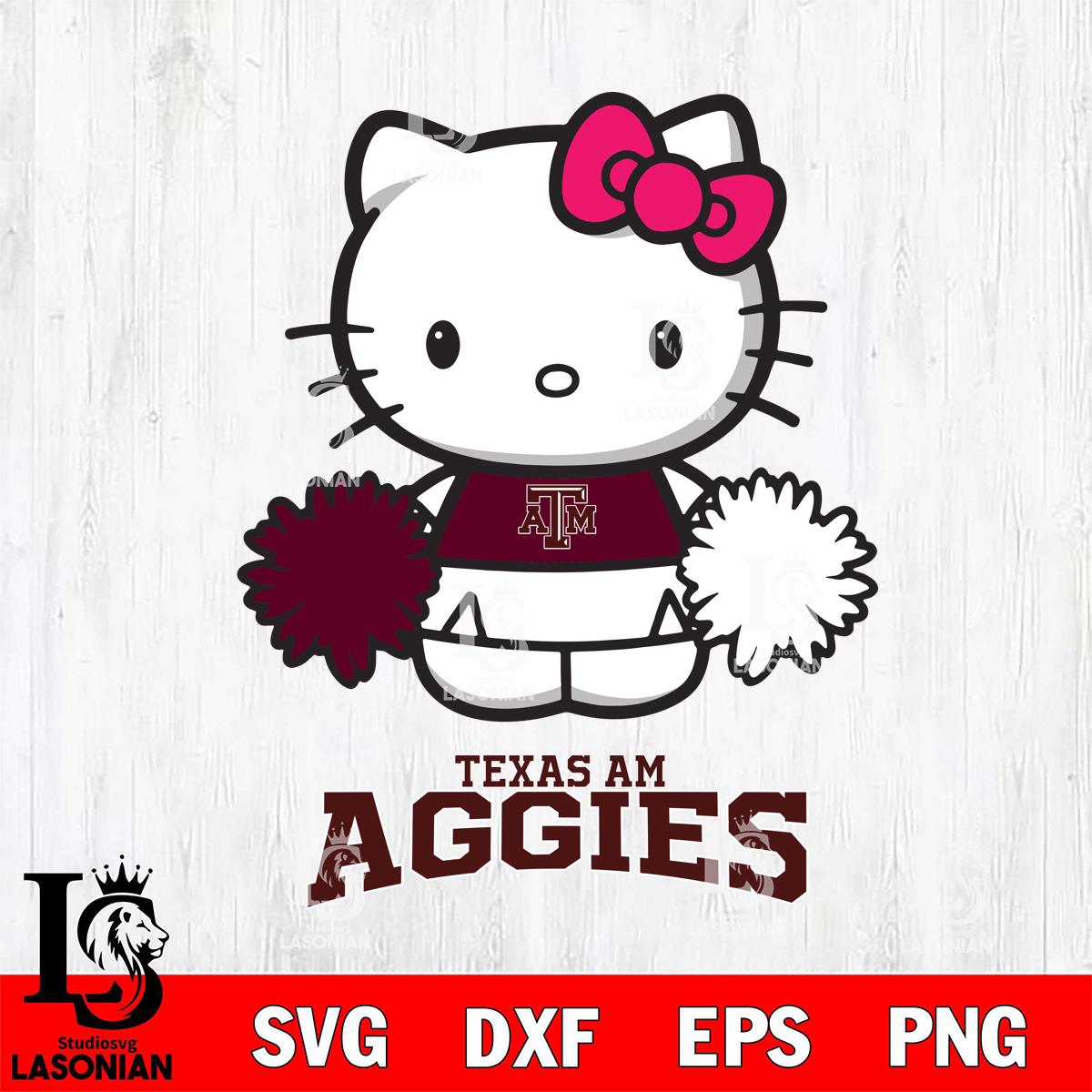 Texas A&M Aggies Hello Kitty Cheerleader 2 – lasoniansvg