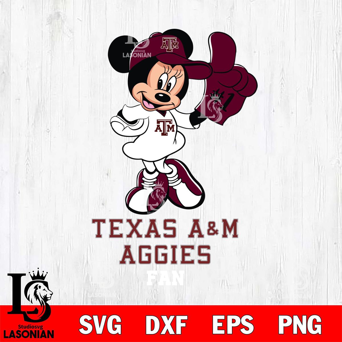 Texas A M Aggies #1 Fan Minnie Mouse – lasoniansvg