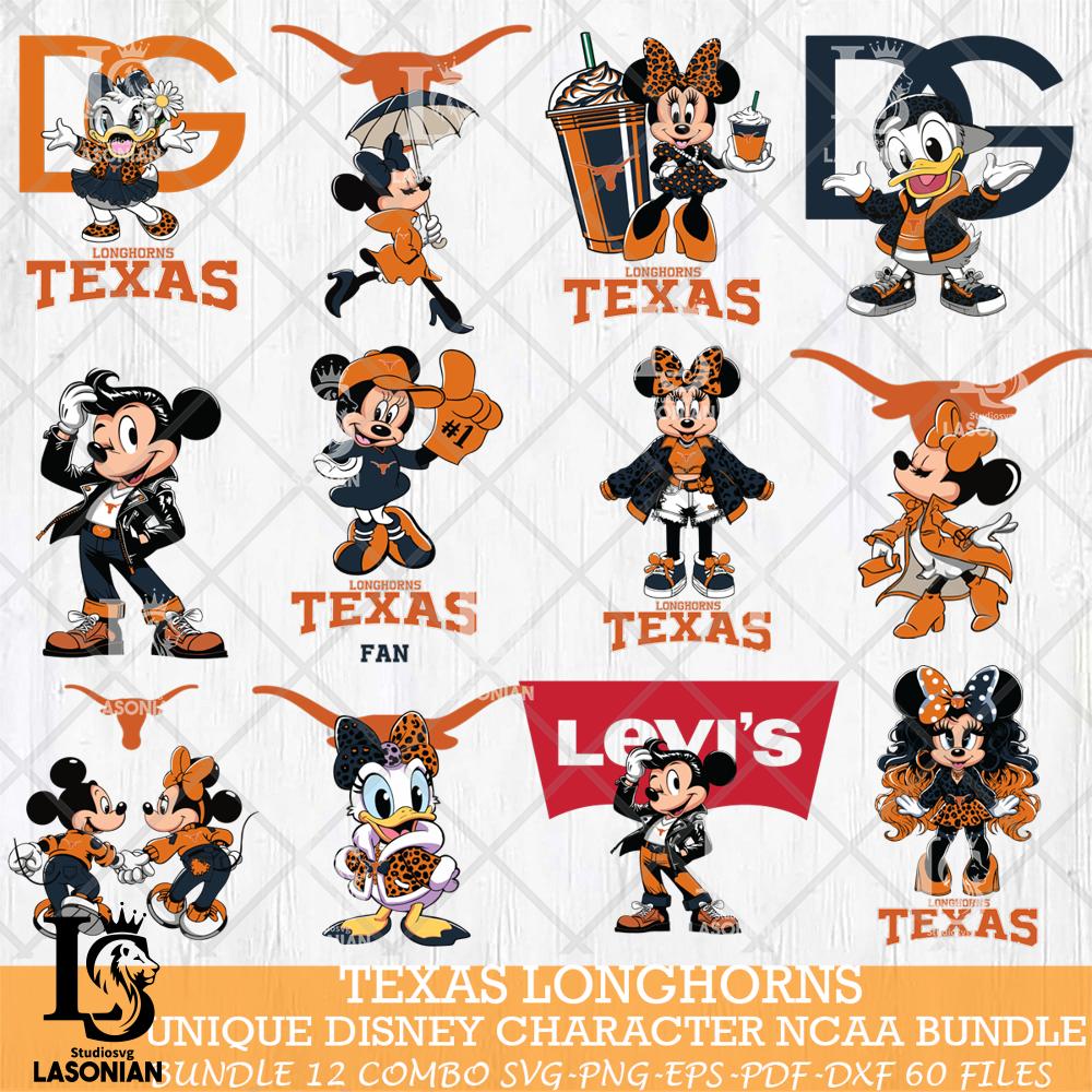 Texas Longhorns Disney character NCAA Bundle 12 – lasoniansvg