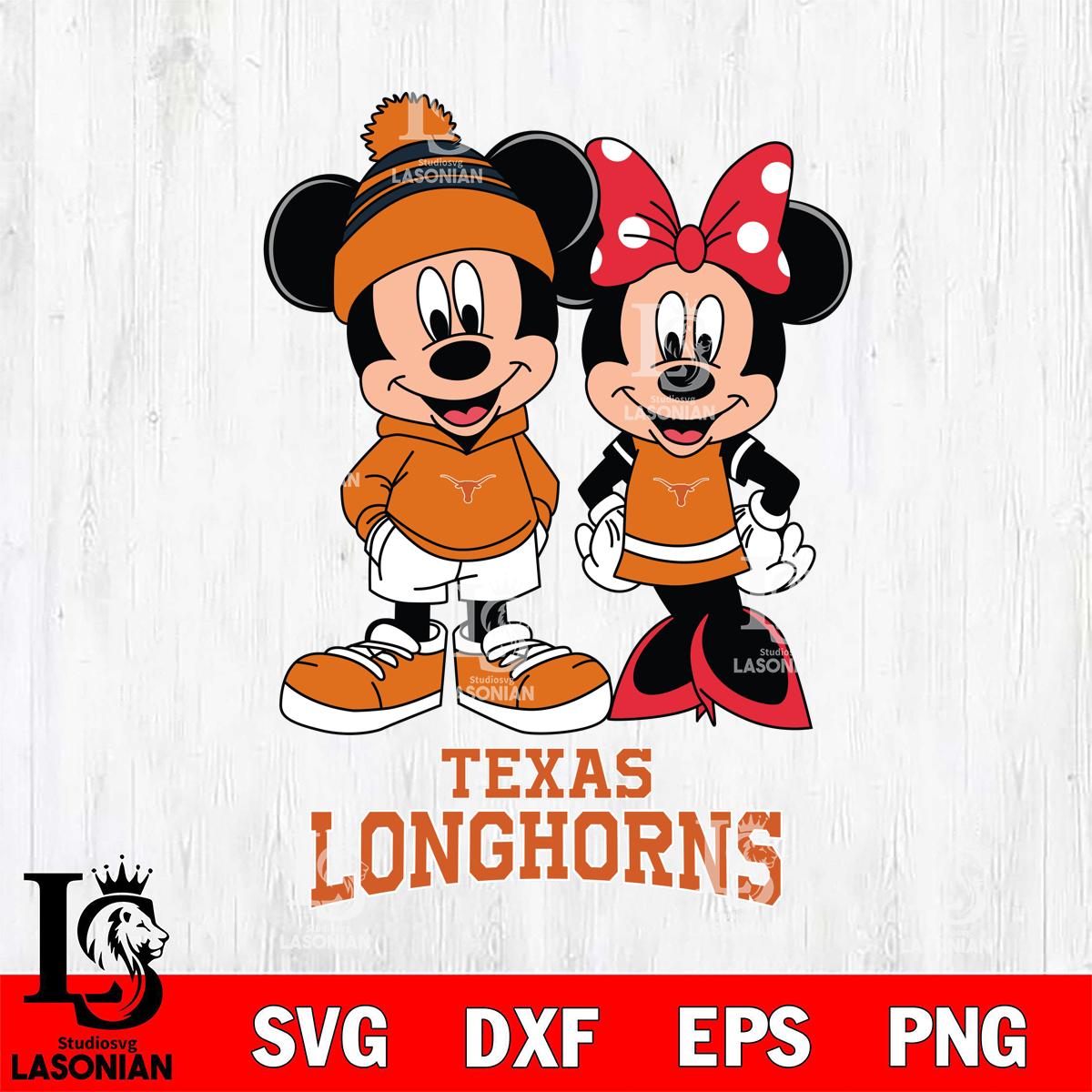 Texas Longhorns Mickey Minnie Mouse Cute Football – lasoniansvg